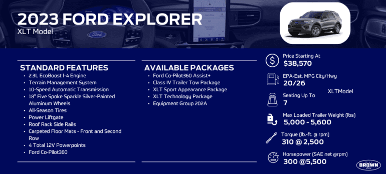 2023 Ford Explorer XLT Trim Breakdown | Bill Brown Ford Livonia, MI