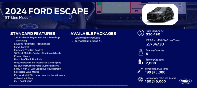 Drive The 2024 Escape ST-Line For Only $204 A Month | Bill Brown Ford